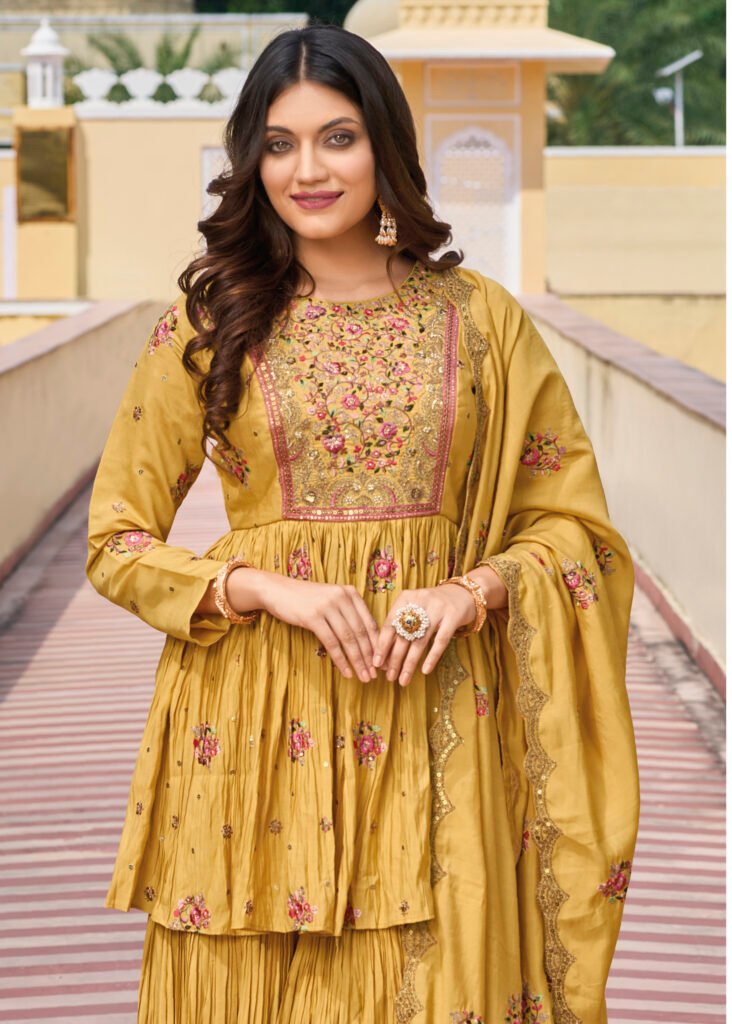 Haldi Ceremony Dress Yellow Sharara Dress New Design