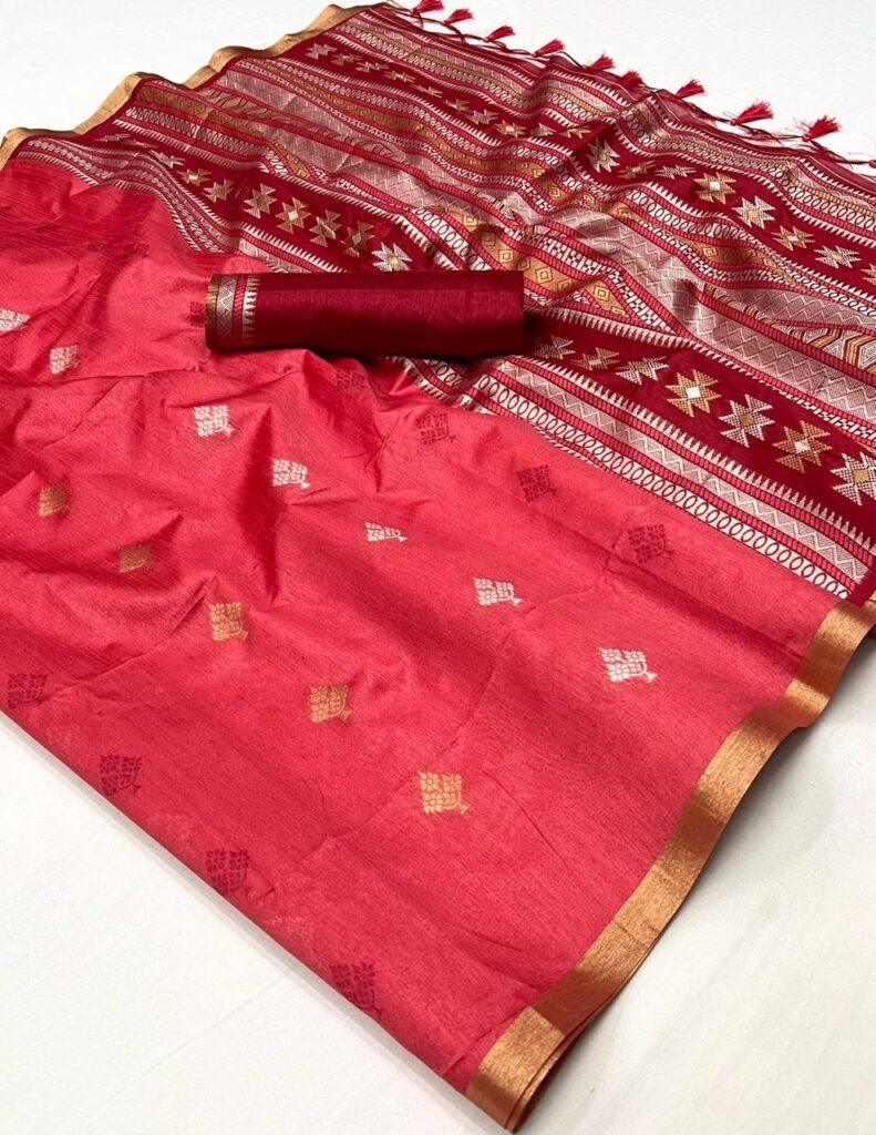 Handloom Silk Soft Silk Sarees for Wedding Pink Colour